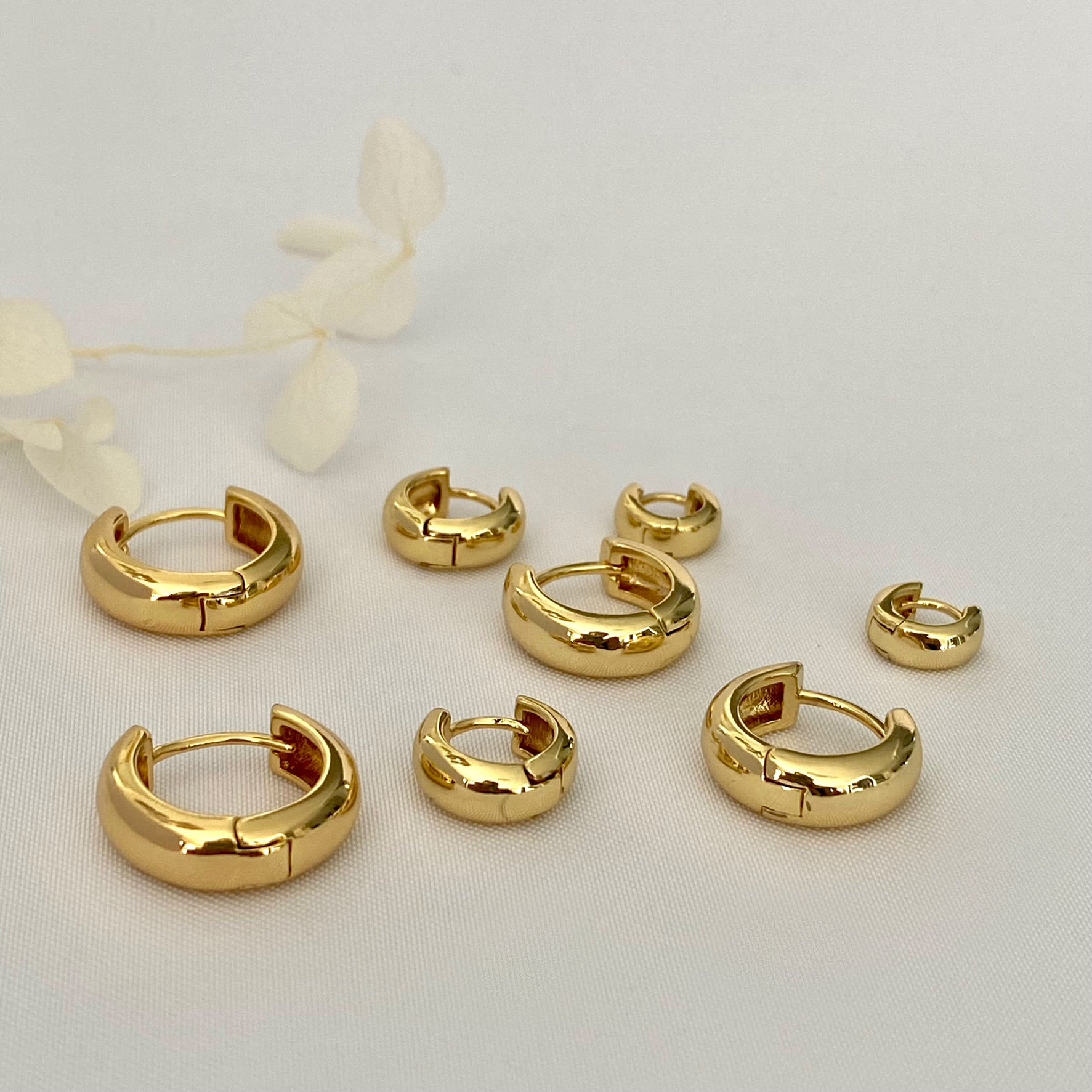 GOLD Thick 5mm Hoop Earrings, Gold Basic Simple Hoops, 10mm 12mm 16mm ...