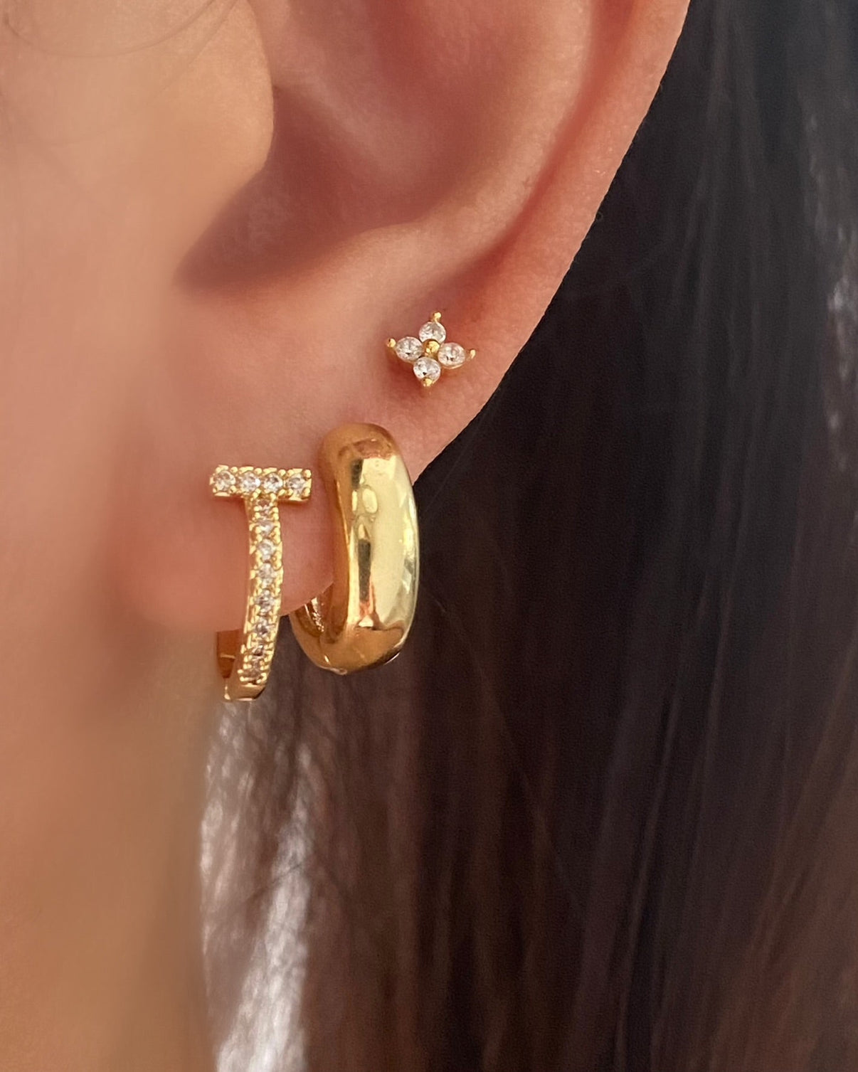 GOLD Thick 5mm Hoop Earrings, Gold Basic Simple Hoops, 10mm 12mm 16mm ...