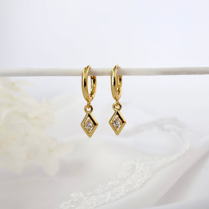 Diamond Rhombus Dangle Stud Earring 2 pairs 3 pairs Gift Set GOLD – ANETT