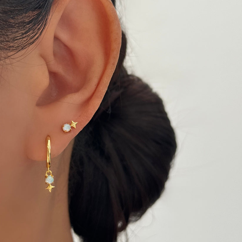 Tiny Opal Star Dangle Stud Earring Stack – ANETT