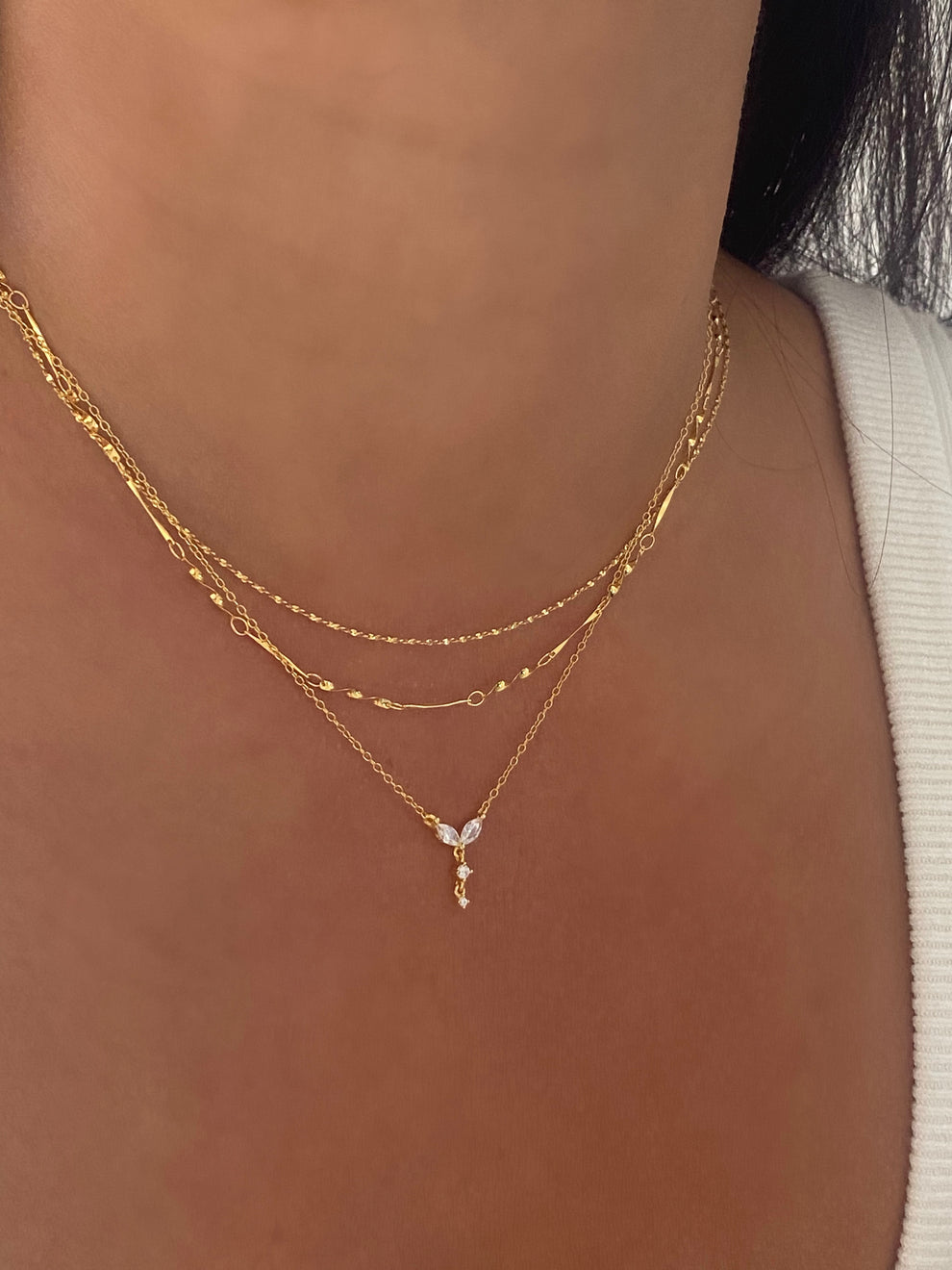 Dainty Gold Chain Necklace 925 Sterling Silver Snake, Wave, Box, Twist ...