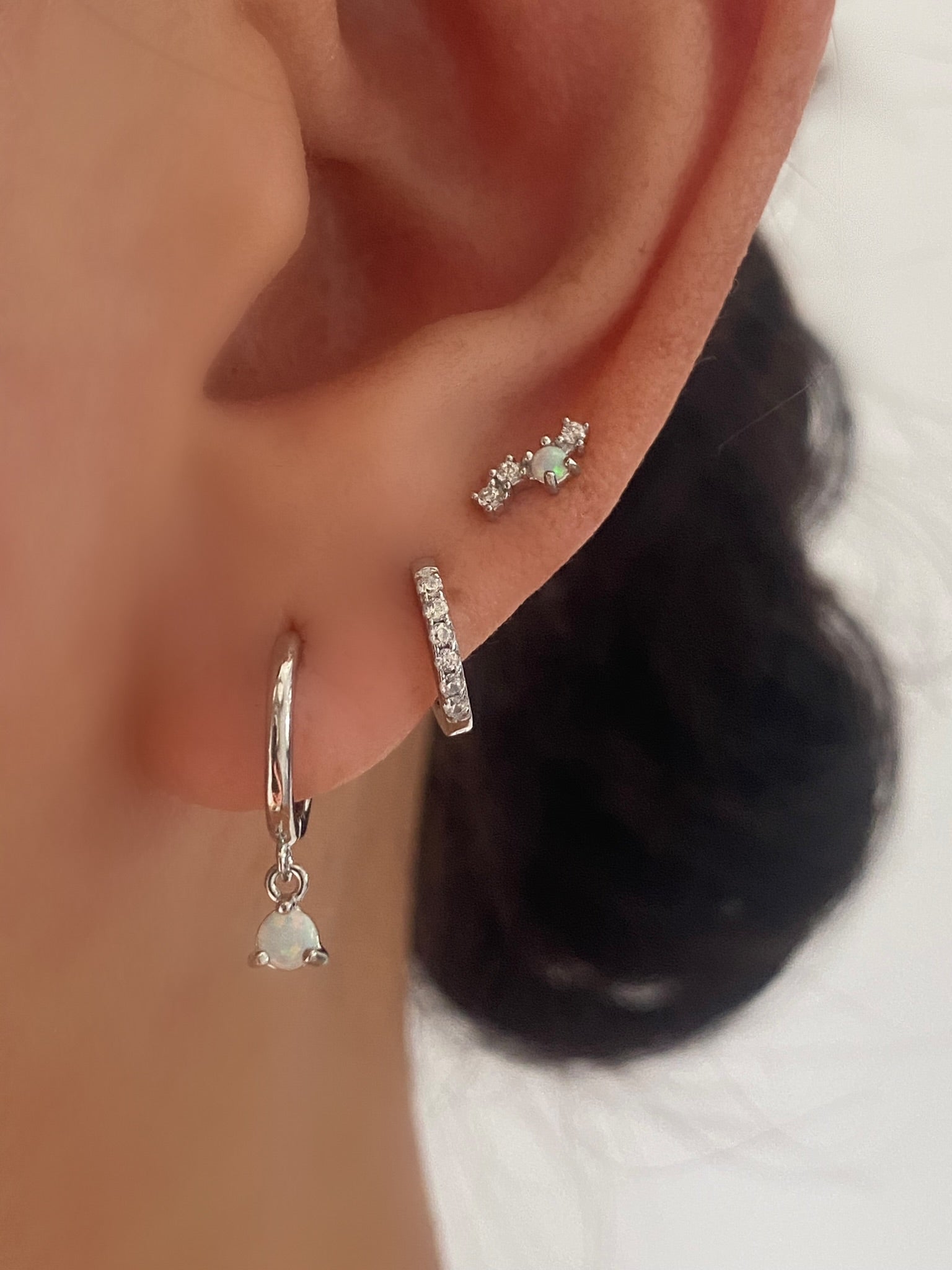 Dainty Opal Dangle Earrings SILVER – ANETT