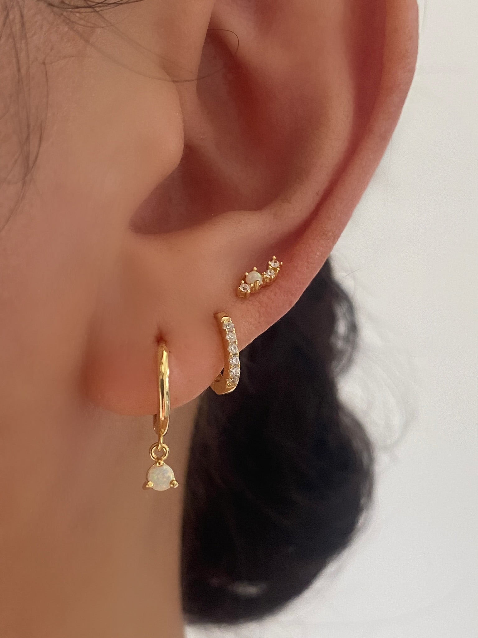 Dainty Opal Dangle Earrings GOLD – ANETT
