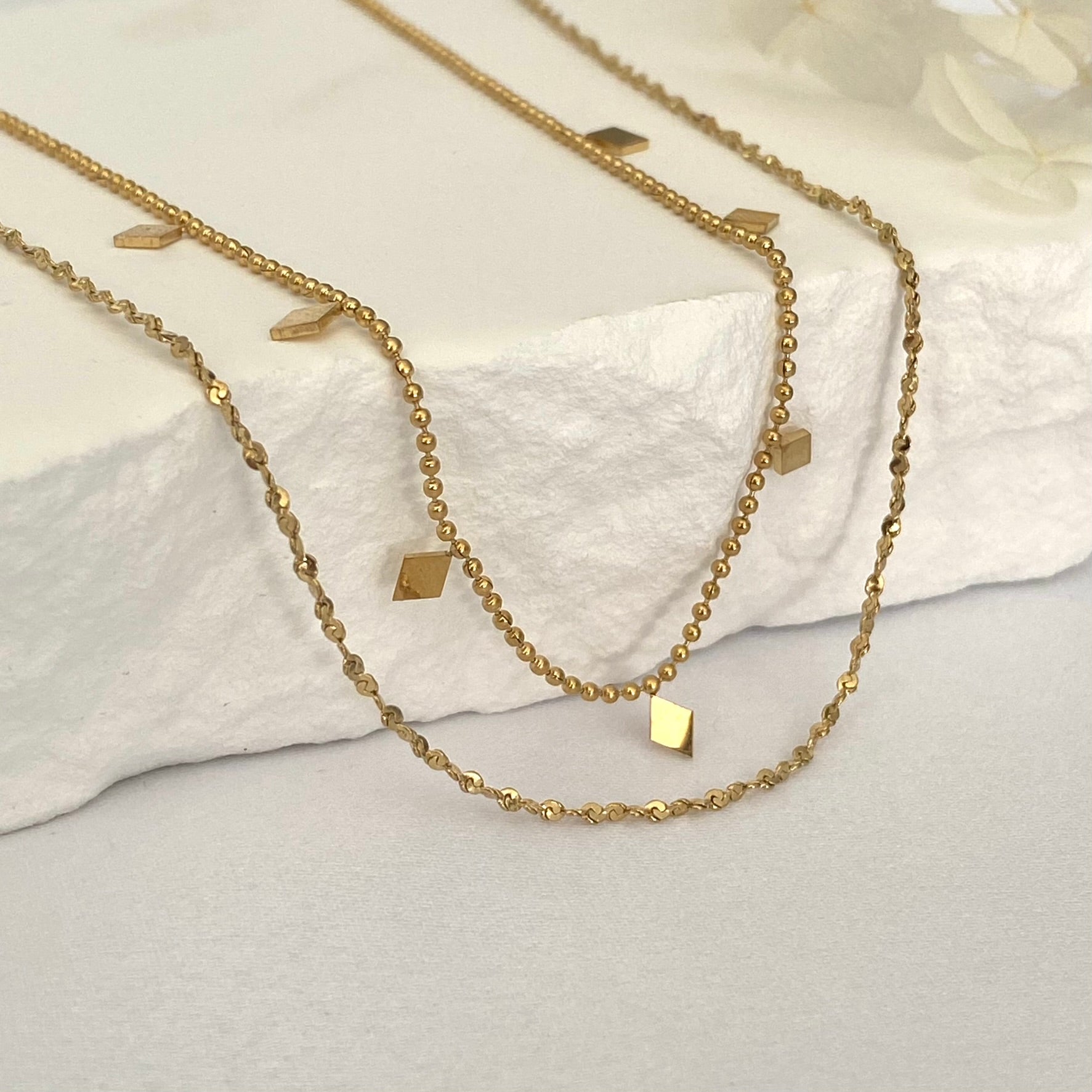 Chloris Double Layered Gold Necklace - Stainless Steel – ANETT