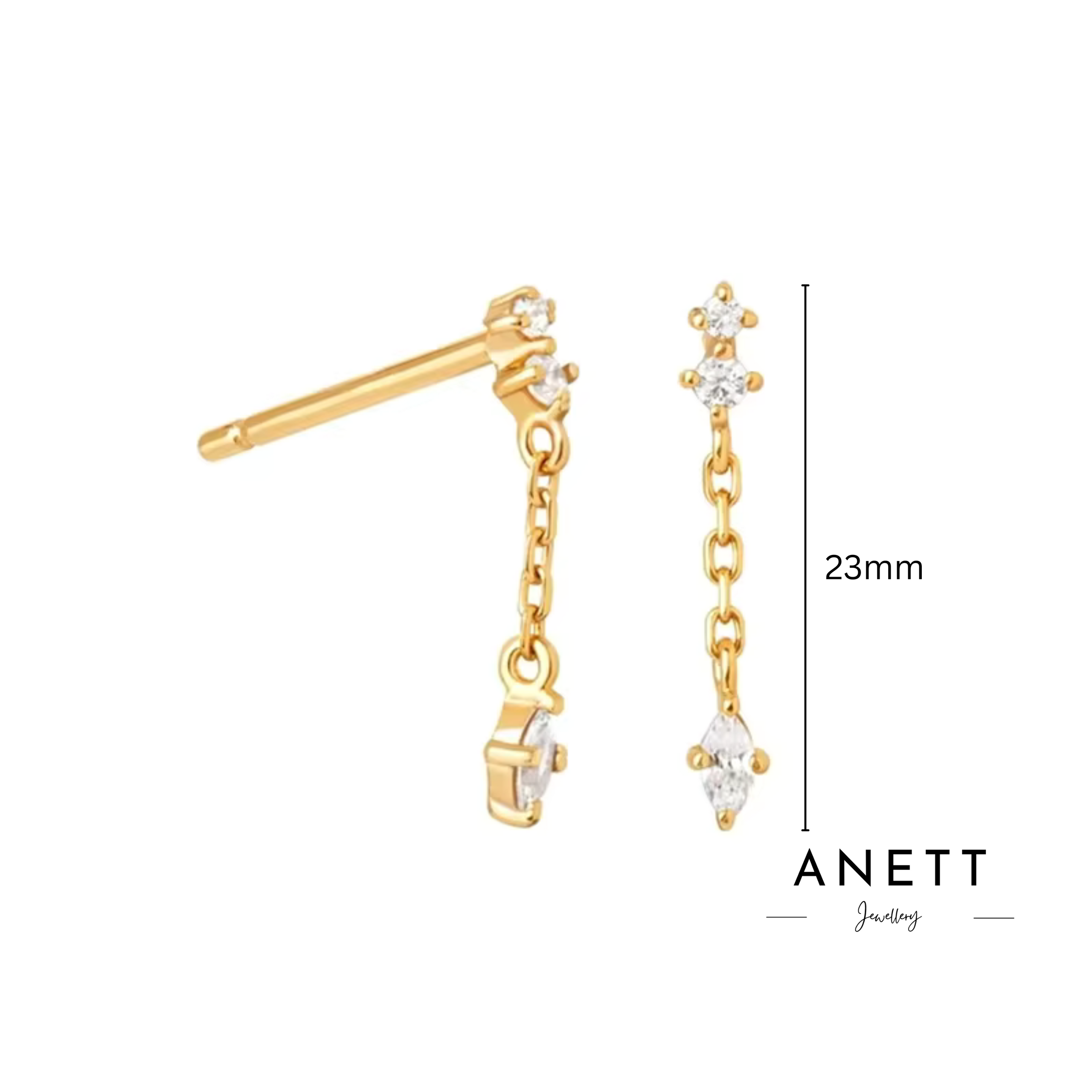 Alexa Chain Drop Earrings – 18K Gold-Plated Sterling Silver – ANETT