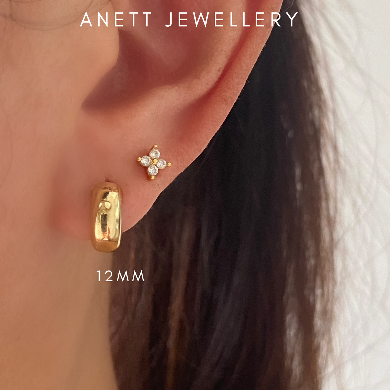 GOLD Thick 5mm Hoop Earrings, Gold Basic Simple Hoops, 10mm 12mm 16mm ...