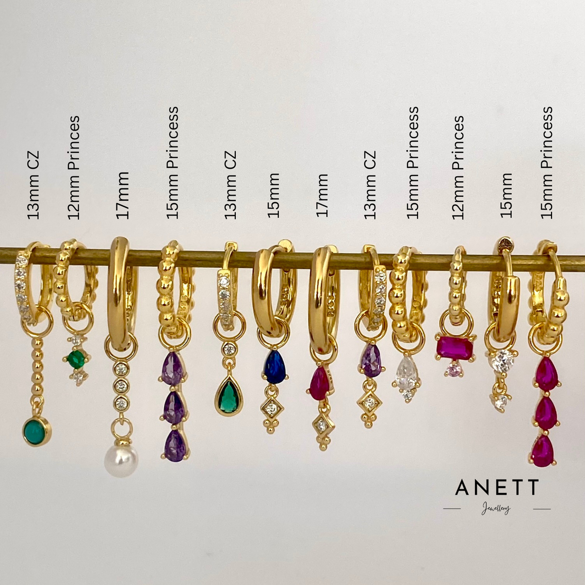 Pink 3 Teardrop Dangle Gold earring Stacks – ANETT