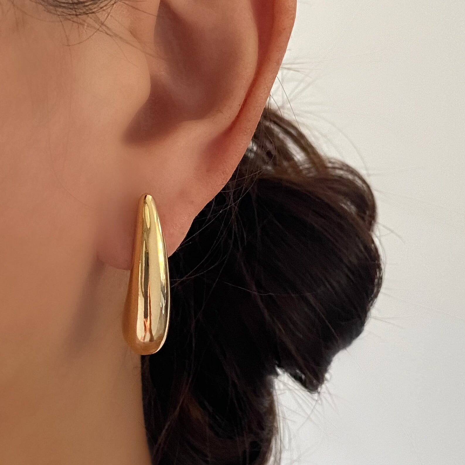 Long Waterdrop Gold Earrings – ANETT